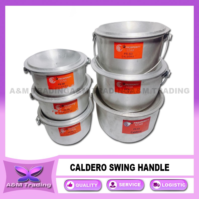 Caldero / Kaldero Swing Handle makapal Aluminum pot From #1 Big to #6 ...