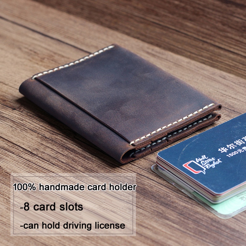 Munuki 100% Handmade Vintage Genuine leather card holder men leather ...
