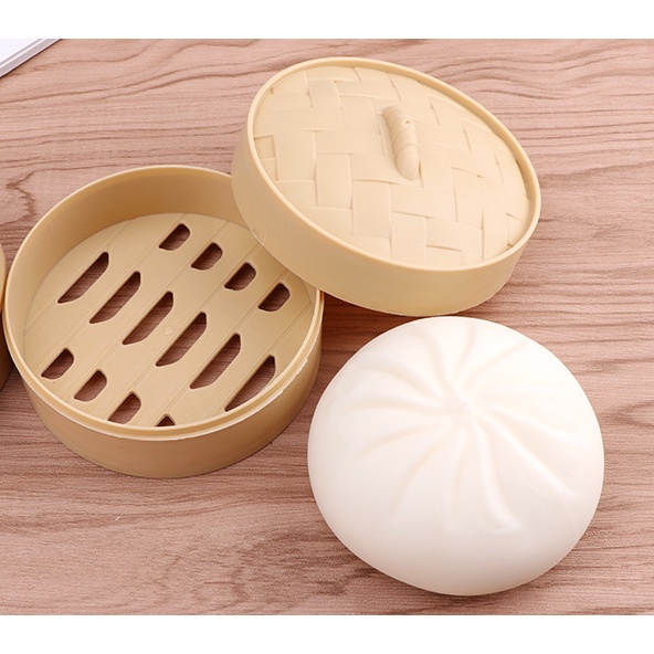 Squishy Steamed Stuff Bun Siopao Anti-stress Ball Fidget Toy with Case ...