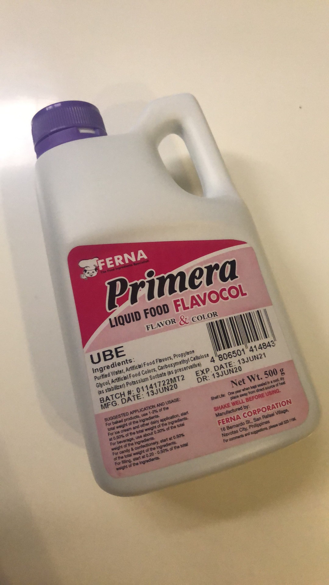 Ferna Ube Liquid food color and Flavor 500g | Shopee Philippines
