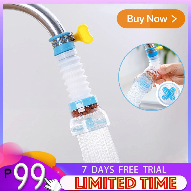 Faucet Splash Filter Water Saving Water Filter Foldable 360 Rotating ...