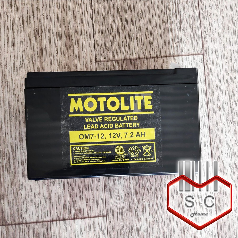 Motolite om7-12 rechargeable ups back up battery 12v 7ah valve ...