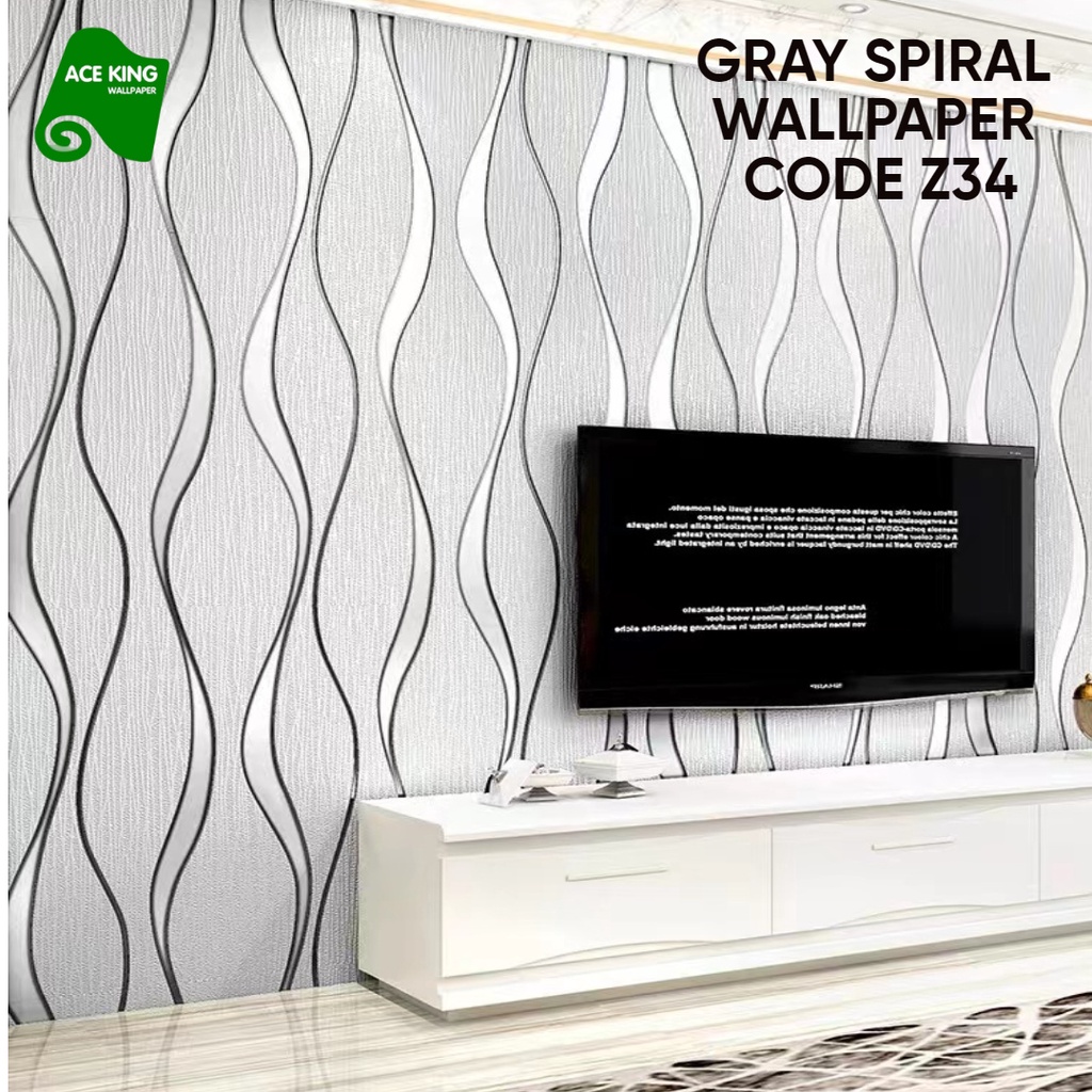 Aceking Wallpaper Z35 White Silver Lining Design Wallpaper PVC Self Adhesive Waterproof ...