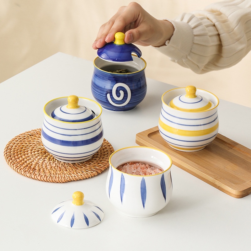 Dailyhome Japanese Porcelain Hand Paint Spice Condiment Jar Seasoning ...