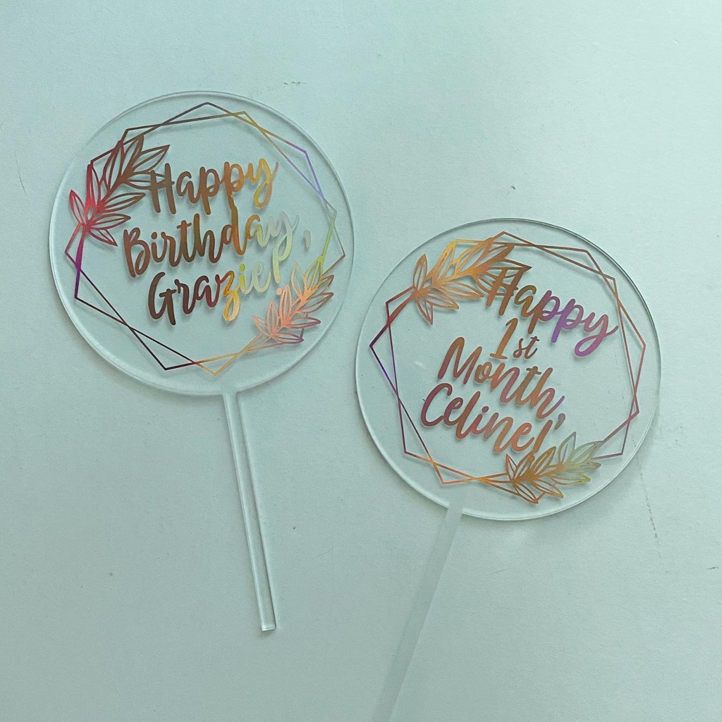 Personalized Acrylic Cake Topper | Shopee Philippines