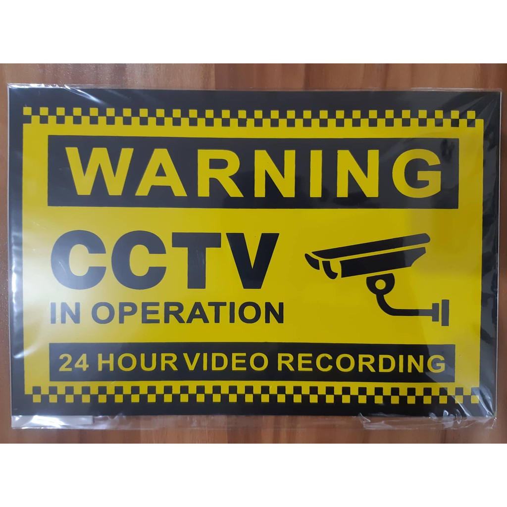 Signage Warning CCTV Surveillance Horizontal / Vertical Big Warning ...