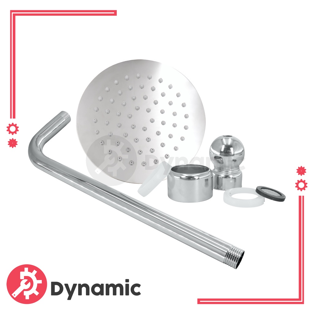 SUS201 Stainless 6" Round Rain Shower with Arm Set Heavy Duty 6 inch ...