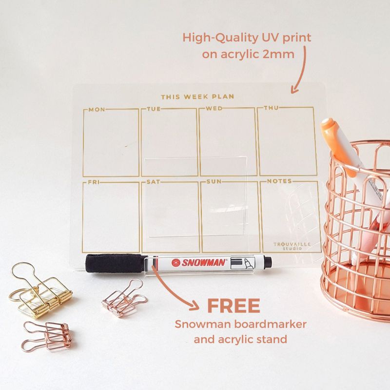 Acrylic Desk Planner - Acrylic Weekly Plan - Acrylic To-Do List ...