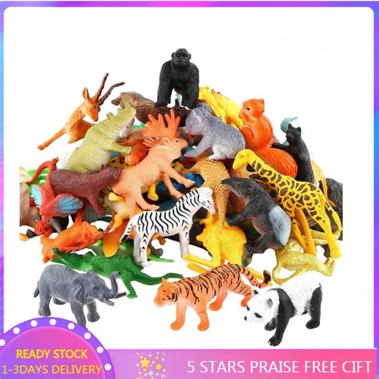 [COD]53PCS Animal Figures Zoo Toy Set Farm Animals Giraffe, Lion ...