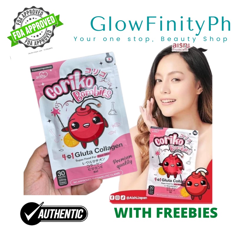 Aishi Japan Coriko Bombies 4 in 1 Gluta Collagen Vitamin C 30 Capsules ...