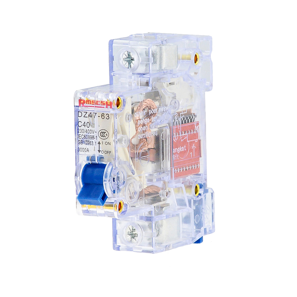 1PCS DZ47-63 1P Transparent AC 6A 10A 16A 20A 25A 32A 40A 50A 63A DC250V Mini Circuit Breaker ...
