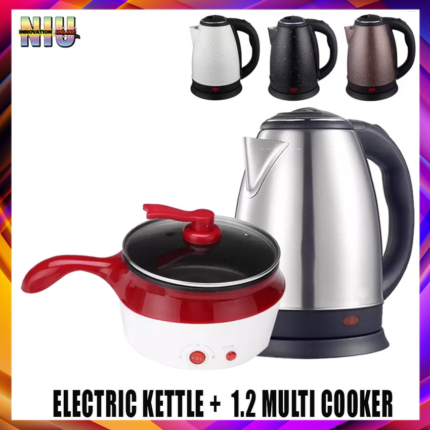 (BUNDLE) 2.0L Stainless Steel Electric Kettle 1500W WITH 1.2L Multi ...