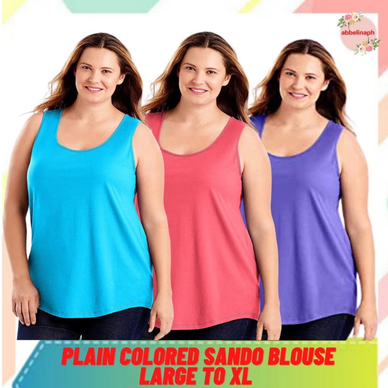 Pastel Colored Cotton Spandex Sleeveless/Sando Top-Large to XL-(Clara ...