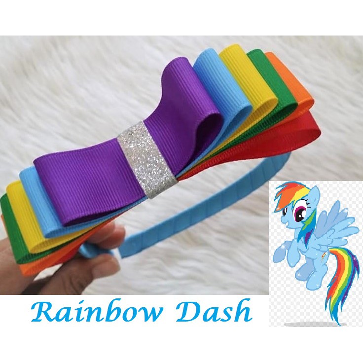COD Rainbow Dash Bow My Little Pony inspired Headband Hair Accessories ...