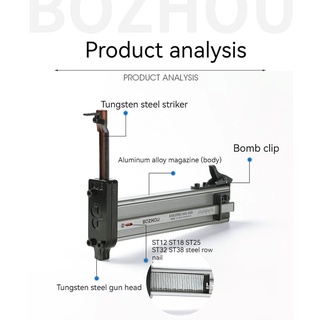 Manual air nail gunST18 ST25 ST32 ST38 cement wall nailer Steel row ...