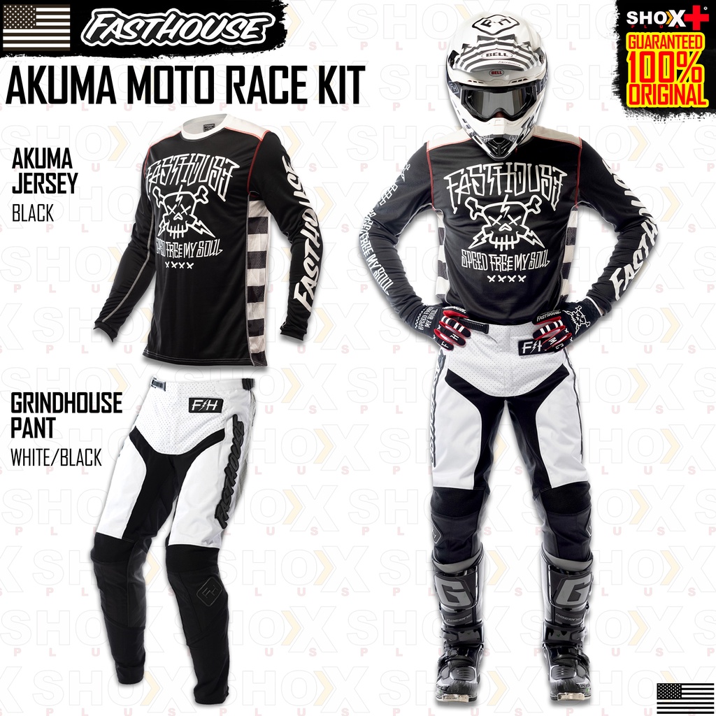 FastHouse USA Akuma Black MOTO Racing Combo Kit - GUARANTEED 100% ...