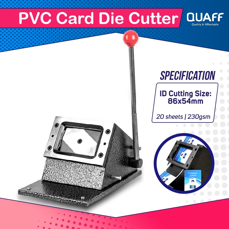 QUAFF PVC Card Die Cutter ID QUAFF Size 86x54mm | Shopee Philippines
