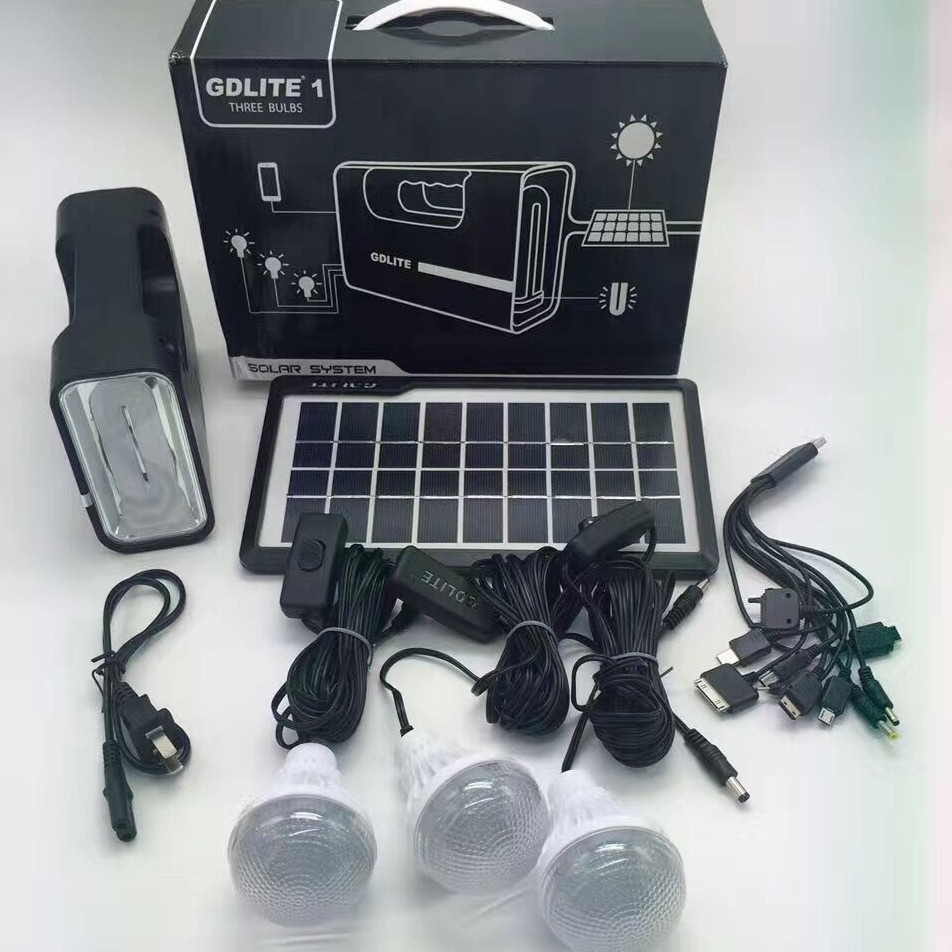 GDlite GD-8017 solar lighting system (black) | Shopee Philippines