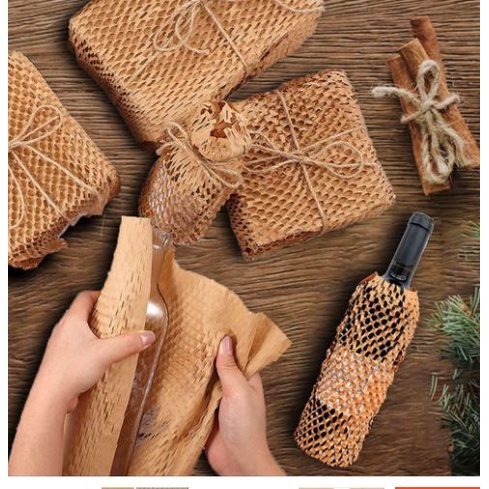 1m HoneyComb Wrapper Kraft Paper Bubble Wrap Cushion Brown Wrapper Eco ...