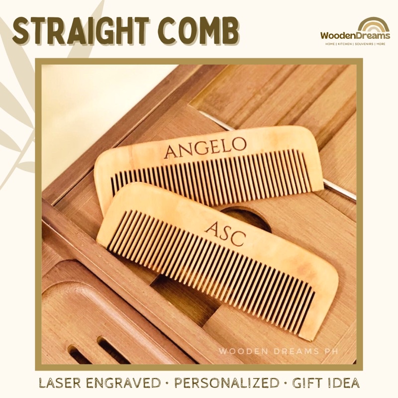 Personalized Wooden Straight Comb Souvenir Giveaway (Laser Engraving ...