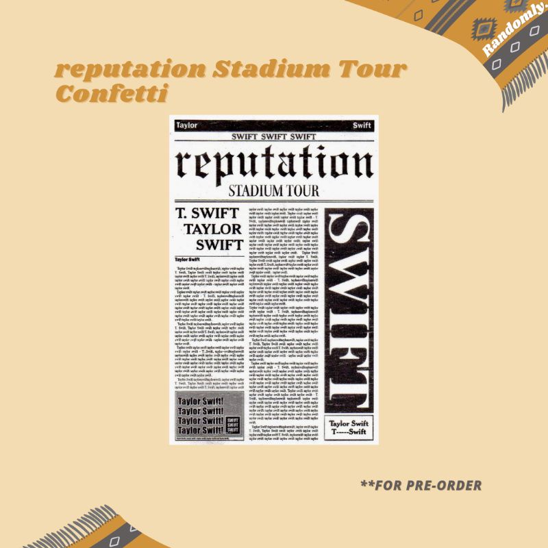 Taylor Swift - reputation Stadium Tour Confetti | Shopee Philippines