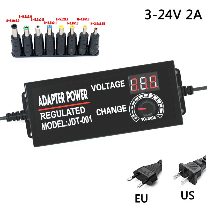 Power adapter Adjustable DC 3V 5V 6V 7V 8V 9V 10V 11V 12V 14V 15V 16V ...