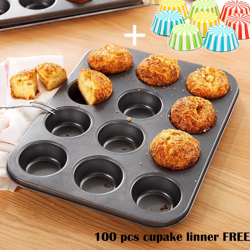 Nonstick Cupcake Tray Muffin Molder 6/12 holes Bakeware for Oven Baking ...