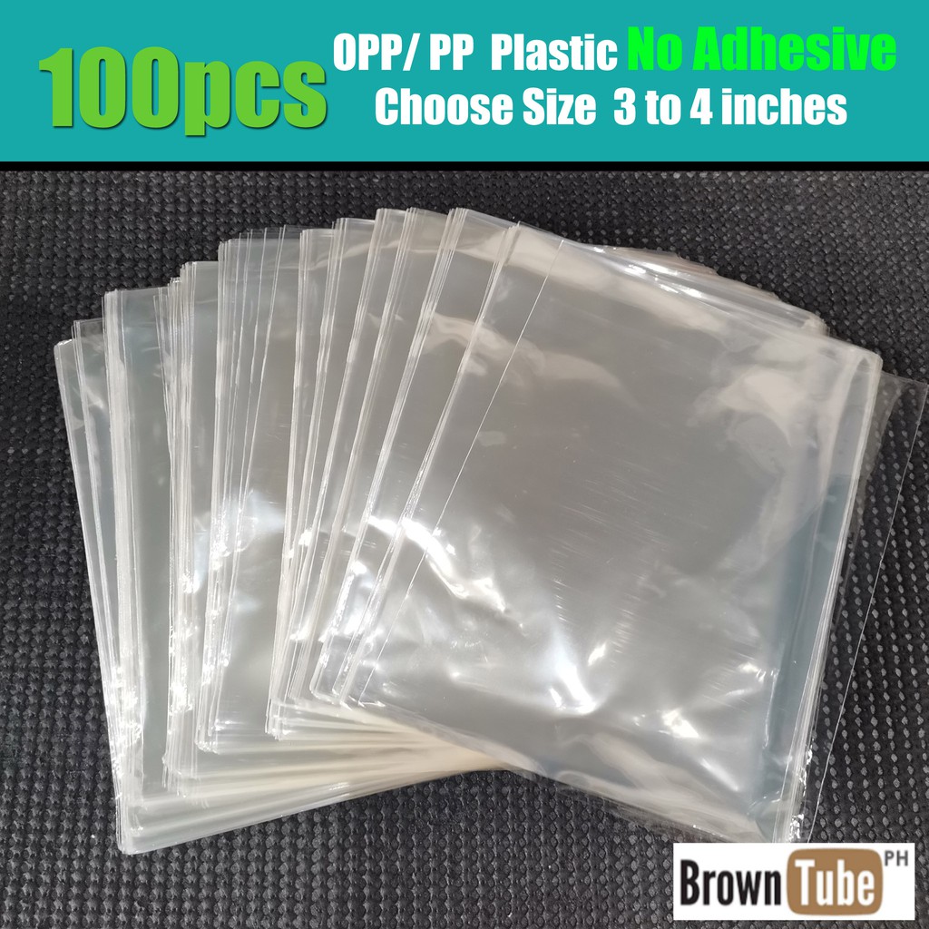 [100pcs NO ADHESIVE] Plastic PP / OPP Packaging Plastic 3 4 inches ...