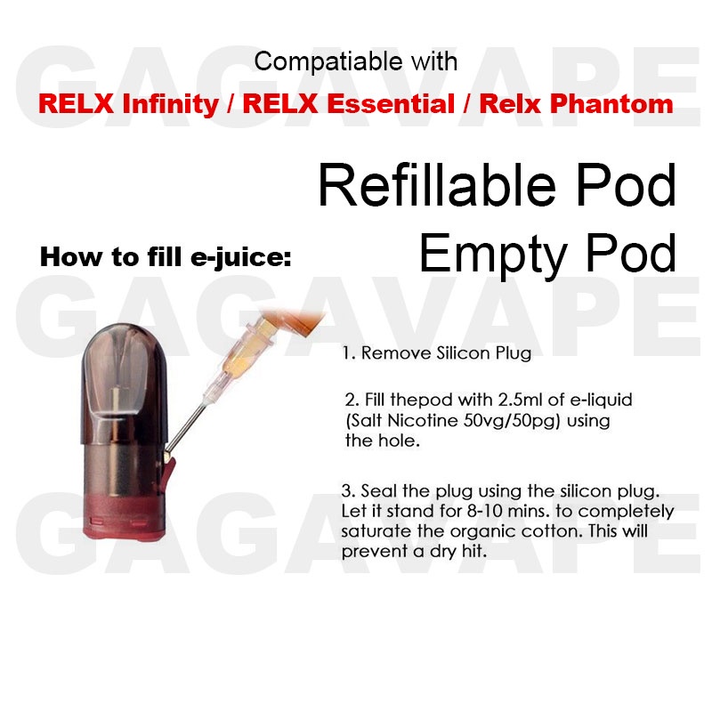 RELX Infinity Pods / RELX Essential / Relx Phantom Refillable Empty ...