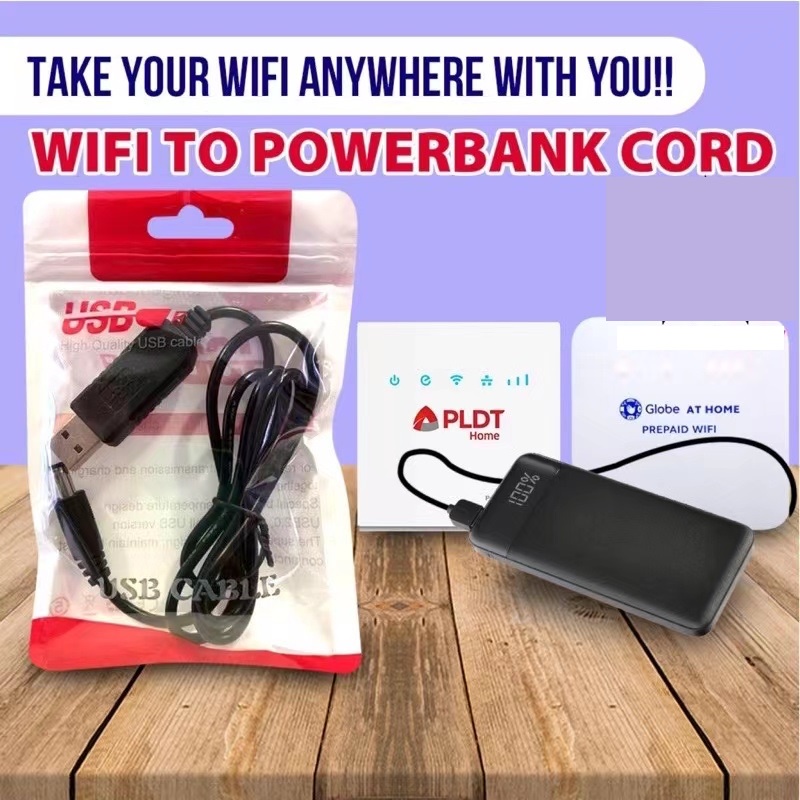 WiFi to Powerbank Connector USB 5V to 12V USB Cable Router Modem ...