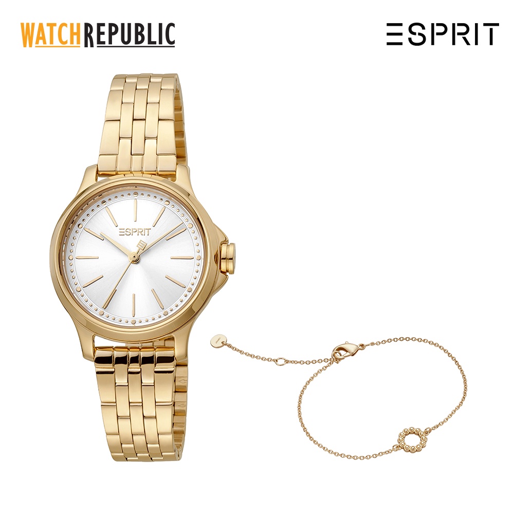 Esprit Bent Set Gold Stainless Steel Watch For Women EES1L144M2045 ...