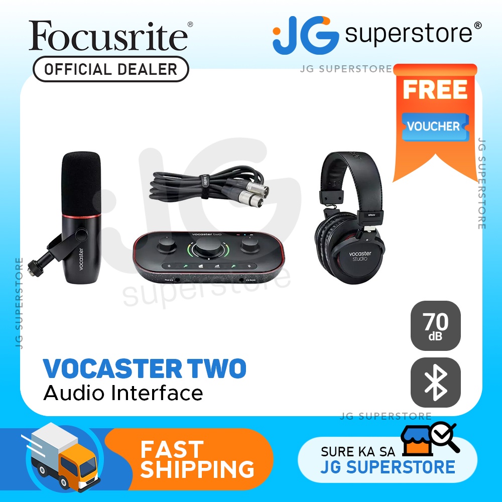 Focusrite Vocaster Two Podcast Audio Interface w/ Bluetooth, Auto-Gain ...