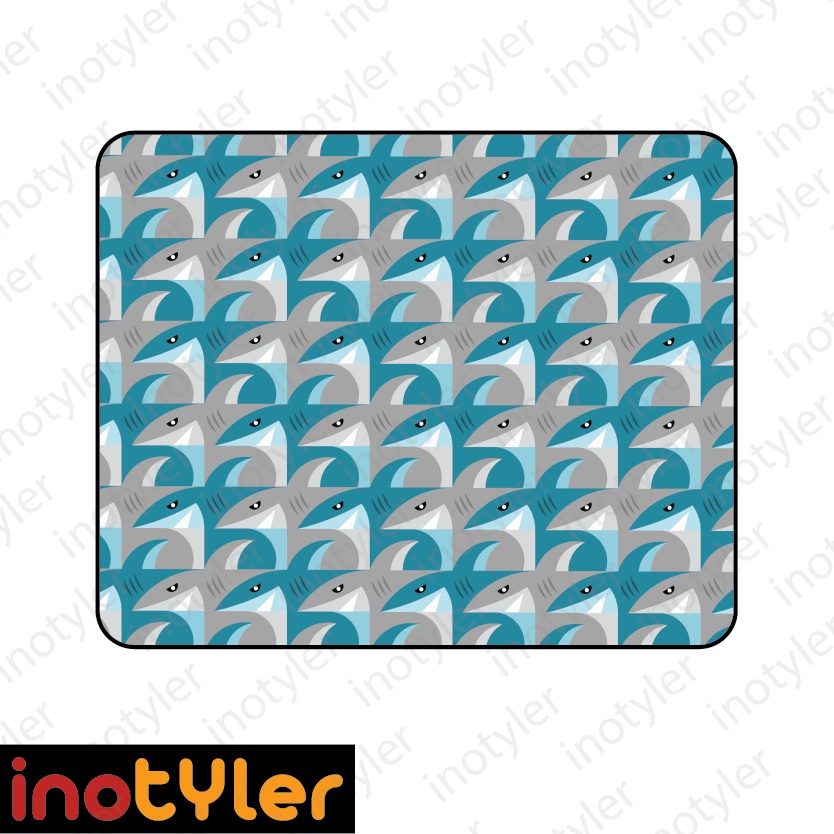 Shark Tessellation Sharks Geometric Repeating Design Pattern Tiles Fish ...