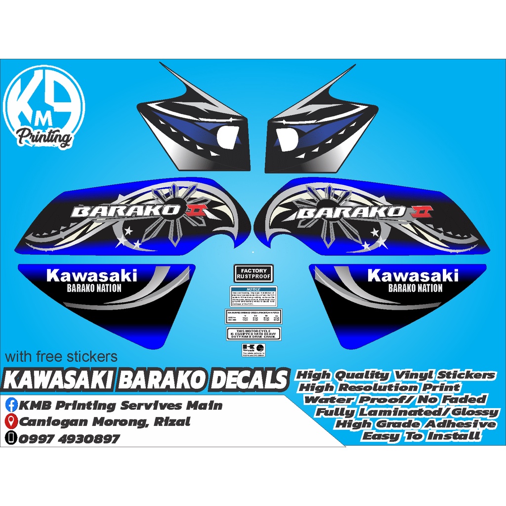 kawasaki barako 2 Sticker decals complete set | Shopee Philippines