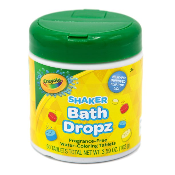 Crayola Shaker Bath Dropz Fragrance Free Water Coloring Tablets 3.59oz ...