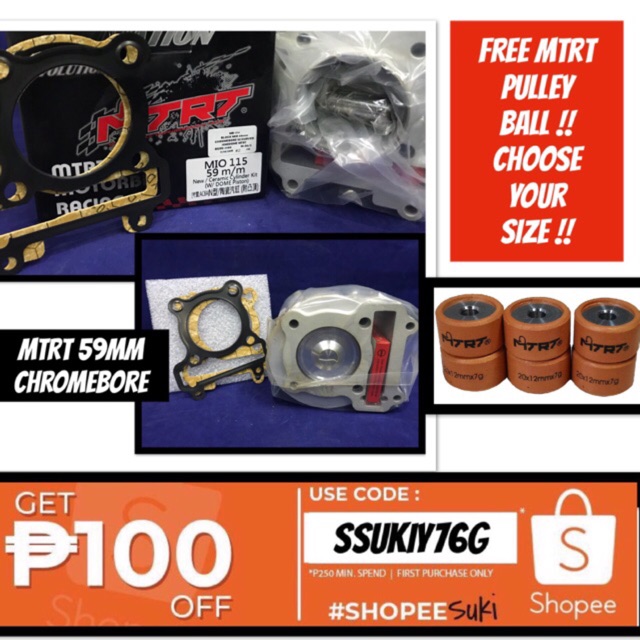 ️MTRT 59MM BLOCK CHROMEBORE/STEELBORE FOR MIO SPORTY / SOUL | Shopee ...