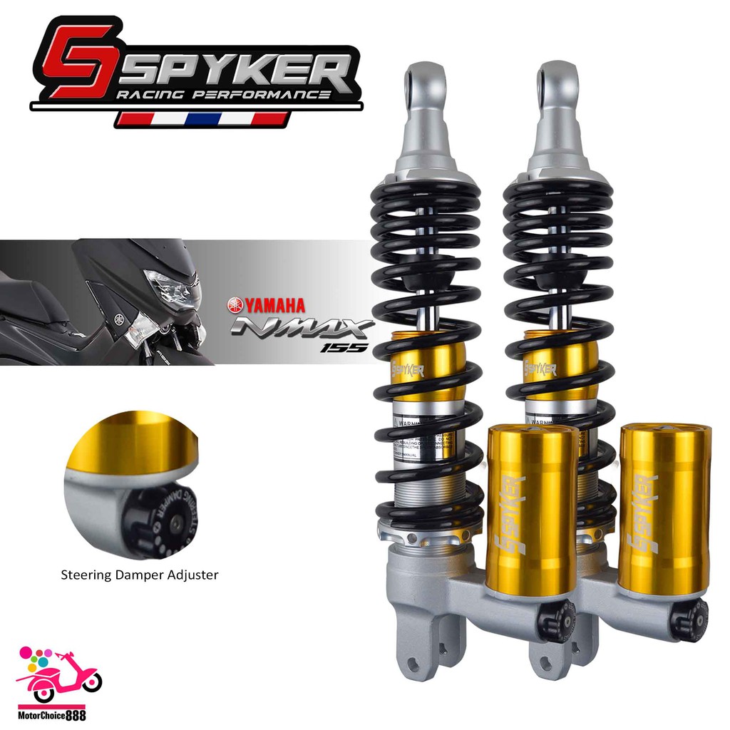 SPYKER GAS TYPE SHOCK ABSORBER (ADJUSTABLE) FOR YAMAHA NMAX 155 | 330mm ...