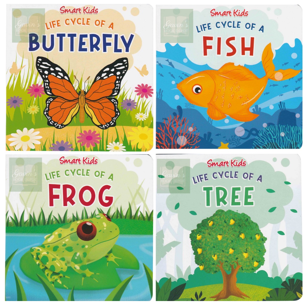 Smart Kids Life Cycle Board Book (Butterfly, Fish, Frog, Tree) | Shopee ...