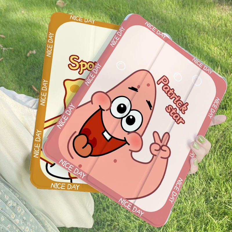 Spongebob Cartoon Case for IPad with Pencil Holder for Ipad 5/6/7/8/9th ...
