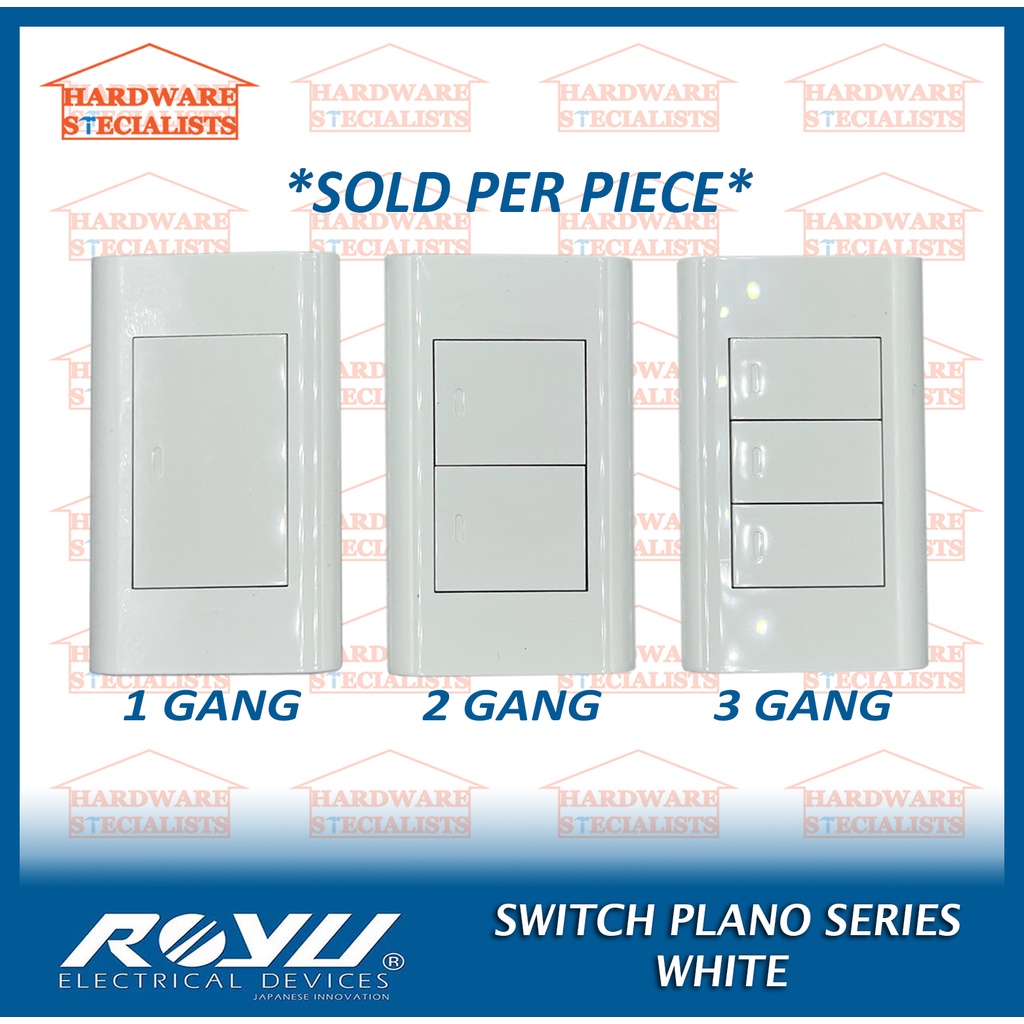 Royu Switch Plano Series White 1 Gang, 2 Gang or 3 Gang Original ...