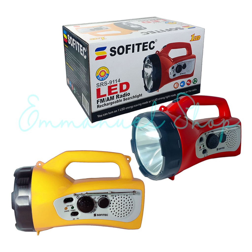 2in1 Rechargeable SearchLight FM/AM Rechargeable Radio Speaker ...