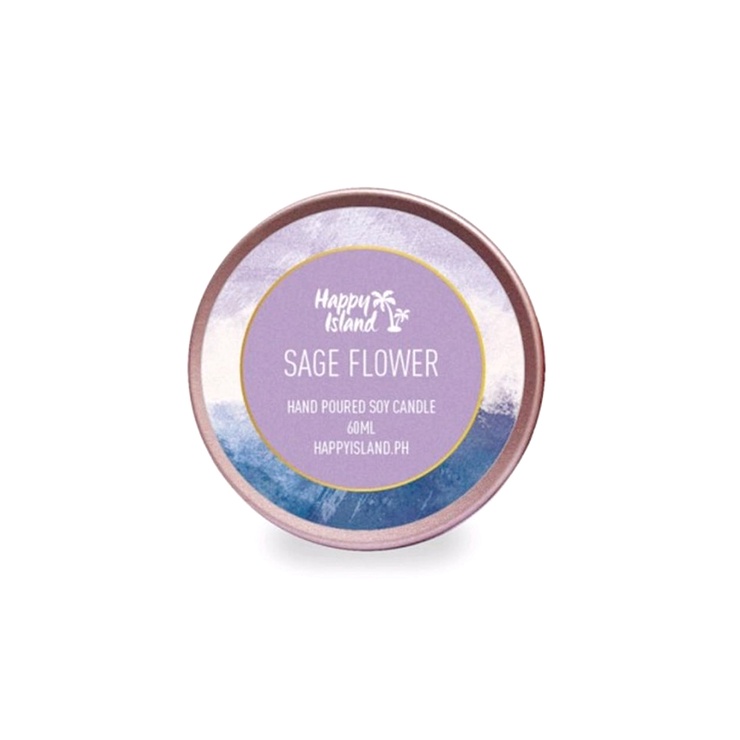 Happy Island Sage Flower Soy Candle (Travel Tin 2OZ/55G) | Shopee ...
