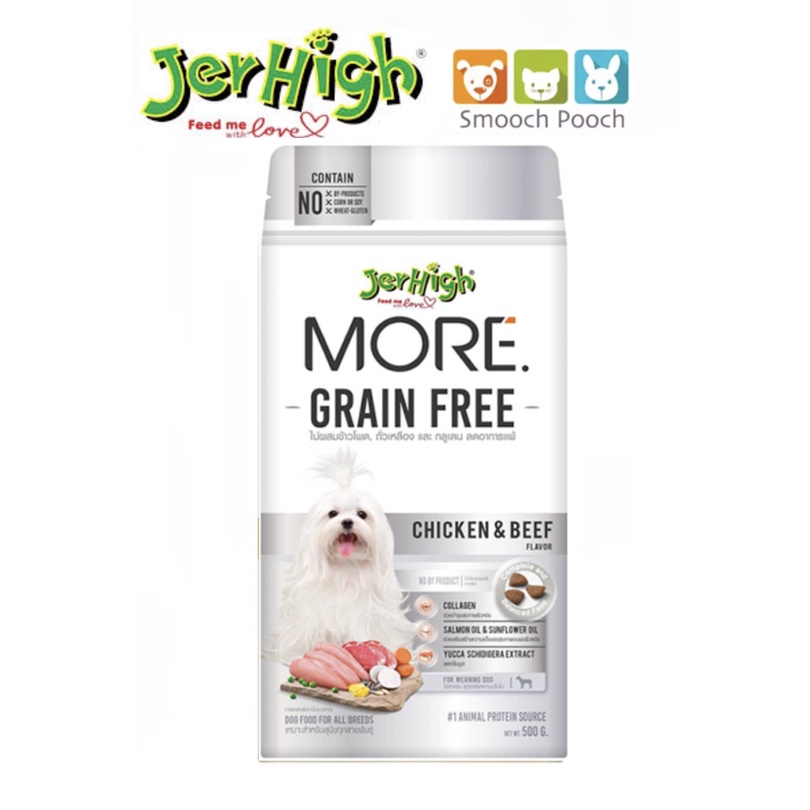 Jerhigh MORE CHICKEN & BEEF Grain Free Dry Dog Food 500g (1 Bag ...