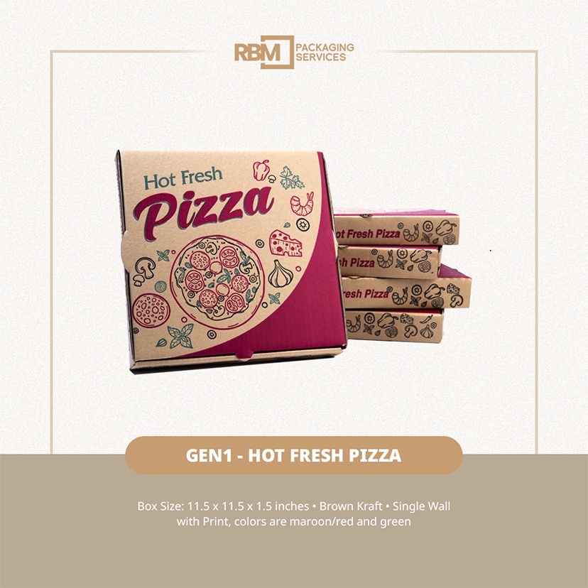 Pizza Box Corrugated - Hot Fresh Pizza / 11 inches / 50 pcs | Shopee ...
