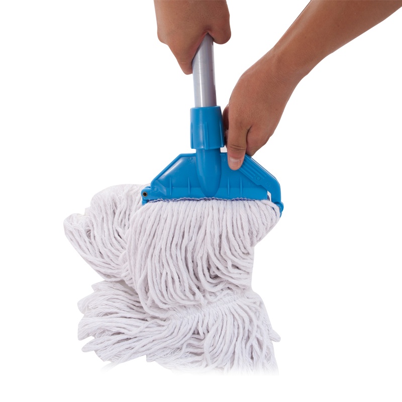 Floor Cleaning Wet Mop With Stick White/Blue | Shopee Philippines