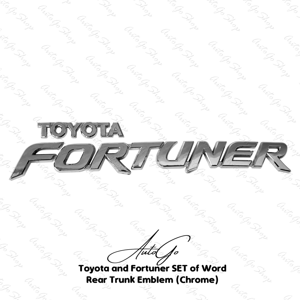 Toyota Fortuner 2005 - 2015 Toyota and Fortuner SET of Word Rear Trunk ...