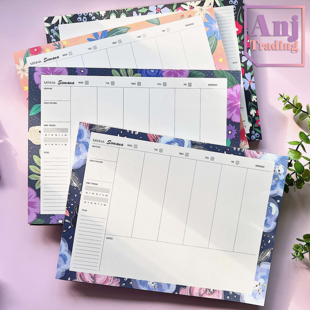 Weekly Planner on Desk Tear Off Pad, 60 Undated Sheets, A4 Size Desk ...