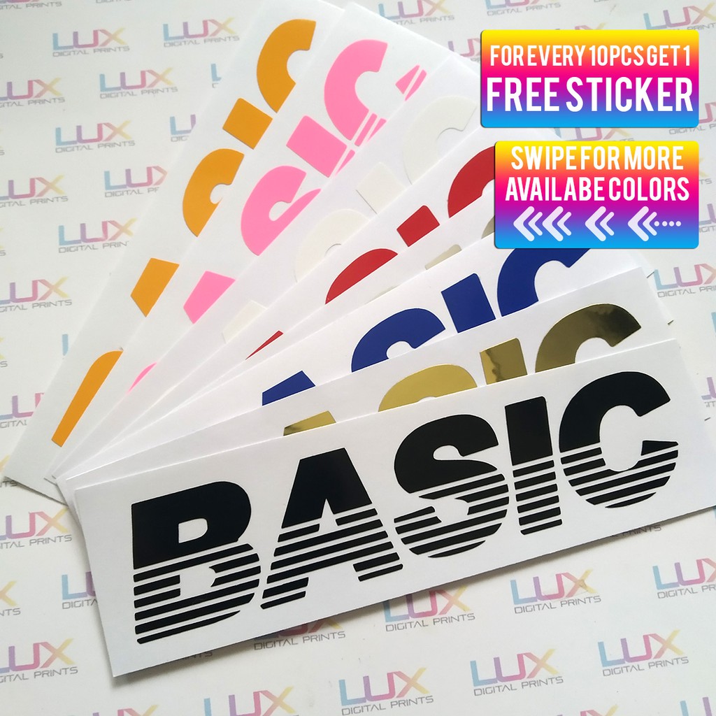 BASIC 001 Die-Cut Vinyl Sticker/Decal/car/motor/laptop/mugs/tumblers ...