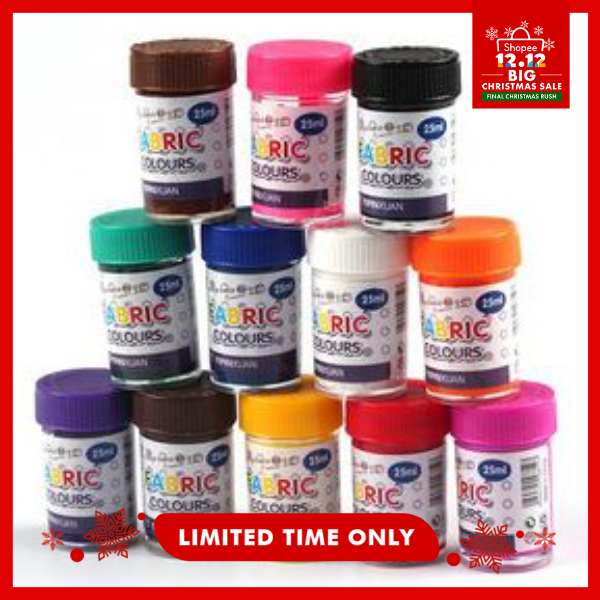 HOKKA 5578-12 Fabric Color Paints 12PCS (25ML PER BOTTLE) | Shopee ...