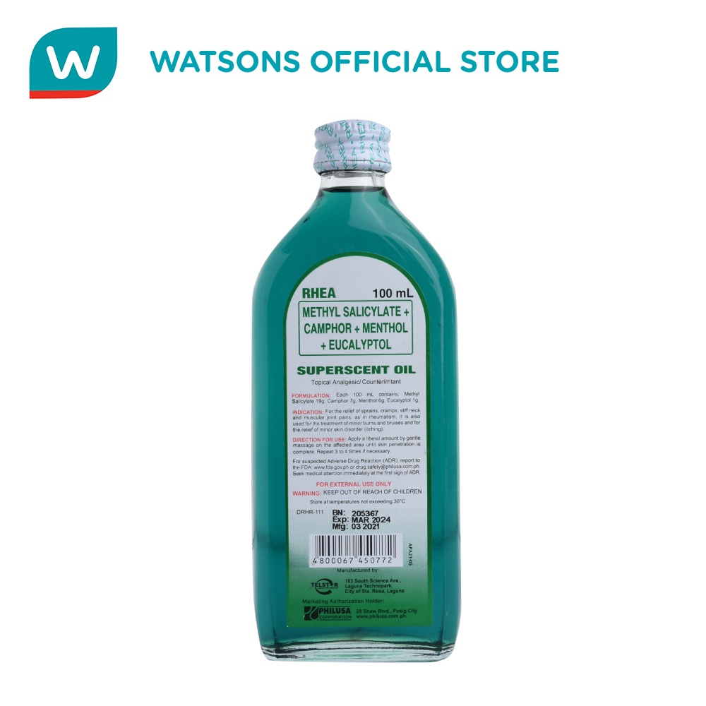 RHEA Superscent Oil (Methyl Salicylate + Camphor + Mentol + Eucalyptol ...